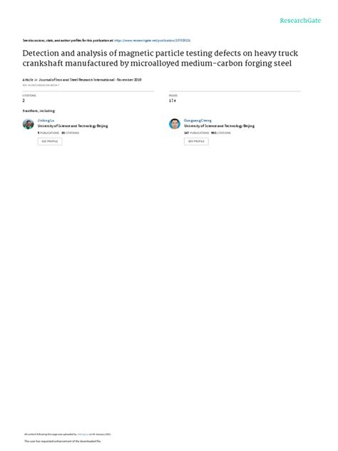 Detection And Analysis Of Magnetic Particle Testing Defects On Heavy Truck Crankshaft