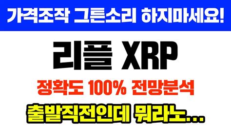 리플 Xrp 긴급 가격 조작 악재가 떴다구요 출발직전인데 뭔소리 하노 정확도 100 전망분석 영상 필수시청