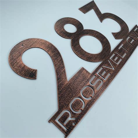 Modern Metal House Number Sign Custom Street Name Address Plaque Etsy