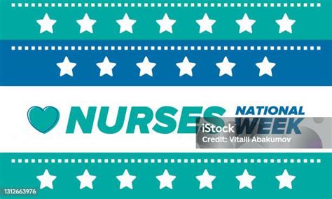 전국 간호사 주간 간호사 감사합니다 의료 및 건강 관리 개념 바이러스와 질병에 대한 전투기 의사를 기리기 위해 미국에서 매년 축하 벡터 일러스트 포스터 간호사에 대한 스톡