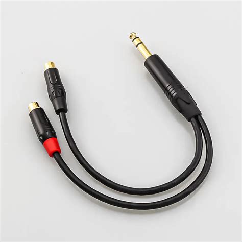 TRS Stereo Male To 2 RCA 6 3mm Female Audio Cable 1 5M Left Right