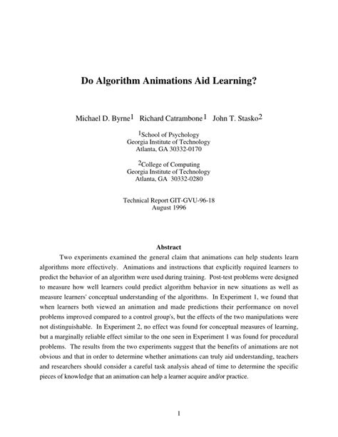 pdf do algorithm animations aid learning