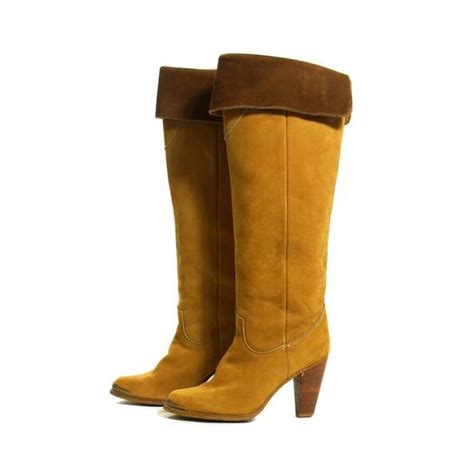 Zodiac Leather Boots Vintage 80s Knee High Pull On Cowgirl Etsy