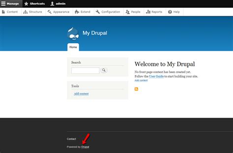 Remove Powered By Drupal Link Hide Drupal Footer Block FastComet