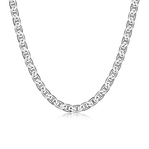 Un38 Italian Chain Rhodium Plated Marine Necklace 22 Paris 1901