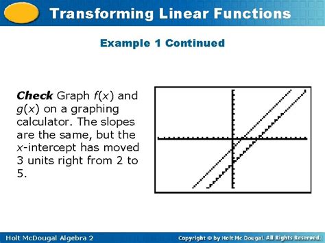 Transforming Linear Functions Warm Up Lesson Presentation Lesson