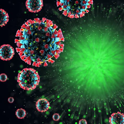 3d Representación De Virus Patógenos De Organismos O Bacterias Que