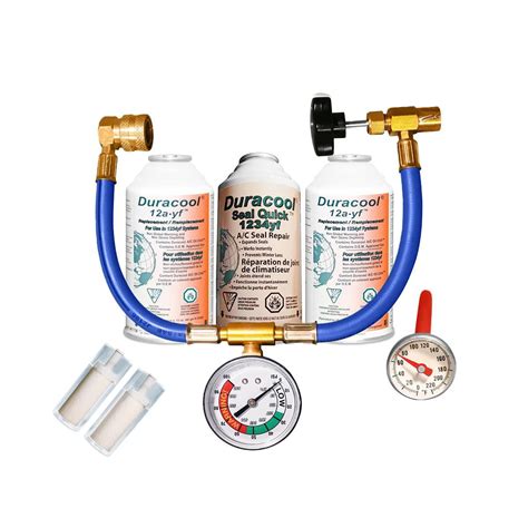Duracool 12a Yf Deluxe Refrigerant Recharge Kit For 1234yf A C Systems Contains 2 Cans 1234