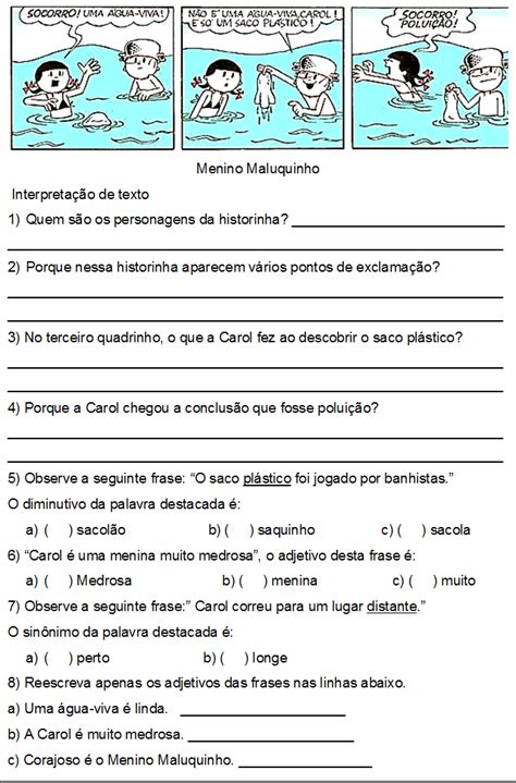 Atividades De Interpretação De Texto 6 Ano Para Imprimir Educação E