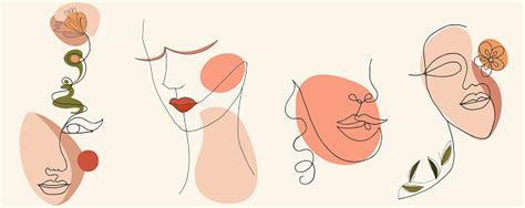 현대 미니멀 한 연속 라인 아트 스타일로 여성 여성의 추상적 인 그림 그림 아름다움과 패션 컨셉 초현실적 인 얼굴과 초상화 소셜 넷 스토리 포스터용 International