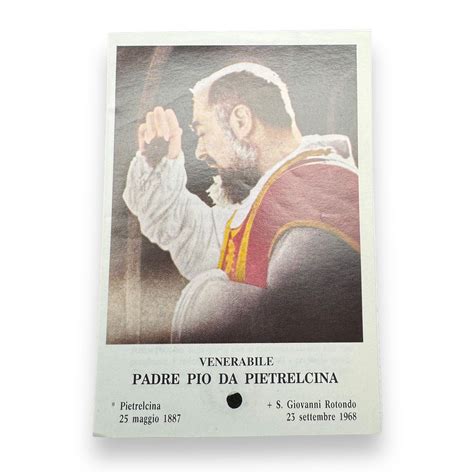 Padre Pio Holy Card St Pio Vintage Prayer Card Catholically