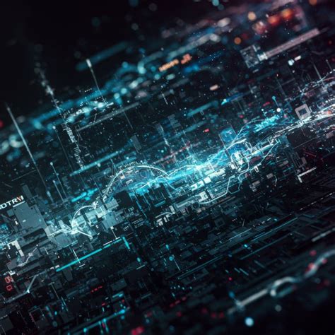 Abstract Digital Data Network Visualization Stock Illustration