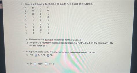 solved 1 write down the algebraic expression for minterm