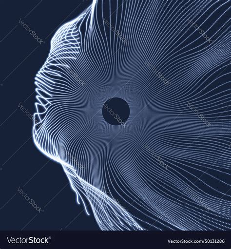 Array With Dynamic Particles 3d Technology Style Vector Image