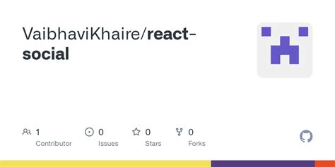 GitHub VaibhaviKhaire React Social