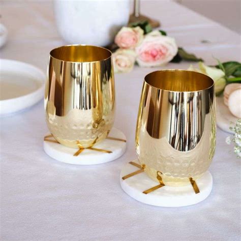 Gold Half Hammered Glasses Elevate Interiors