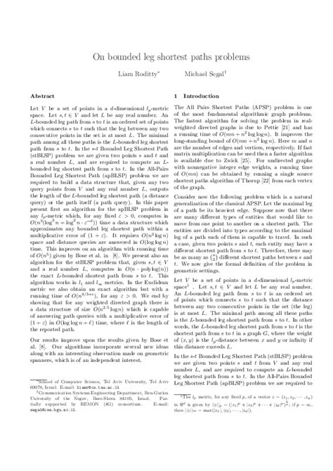 pdf on bounded leg shortest paths problems