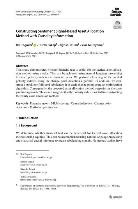 Pdf Constructing Sentiment Signal Based Asset Allocation Method With Causality Information