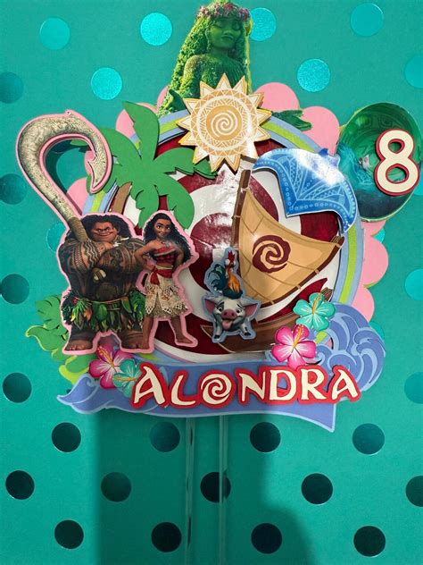 Princess Moan Princess Ocean Cake Topper Birthday Decoration Party