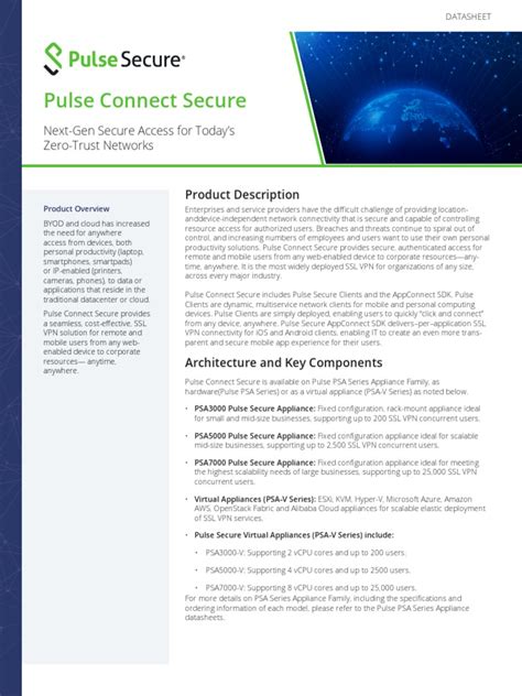 Ps Pulse Connect Secure Ds Pdf Virtual Private Network Cloud