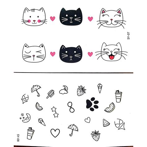 สติกเกอร์ แทททู รอยสัก นำเข้า ลายดอกไม้ การ์ตูน Tattoo Sticker กันน้ำ Shopee Thailand