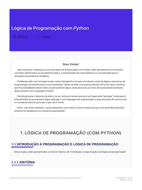 Lógica De Programação Em Python Pdf Programação De Computadores