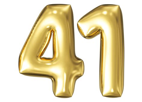 Gold Bubble Number 41 46597724 Png