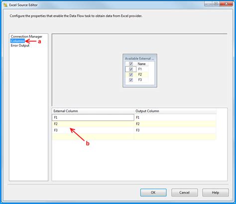 Sql Server How To Use The Column Names Specified In Excel File S First Row Within A Package