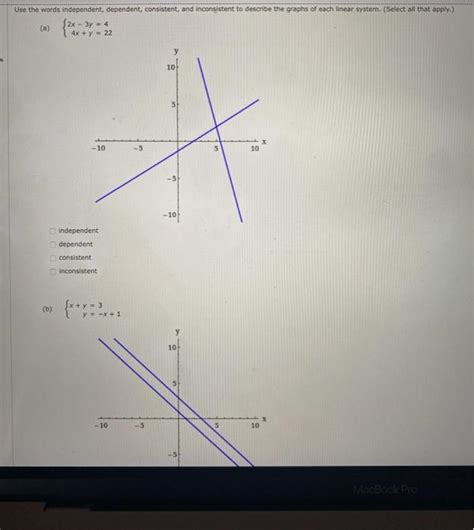 Solved Use The Words Independent Dependent Consistent And Solved Use The Words Independent Dependent Consistent And
