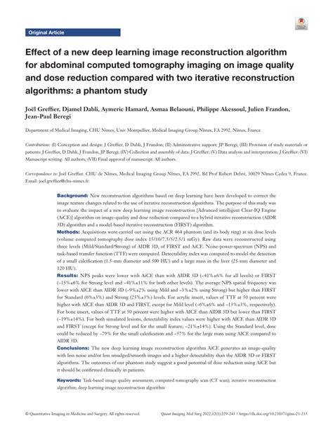 pdf effect of a new deep learning image reconstruction algorithm for