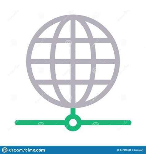 Globe Sharing Thin Color Line Vector Icon Stock Vector Illustration Of Center Background