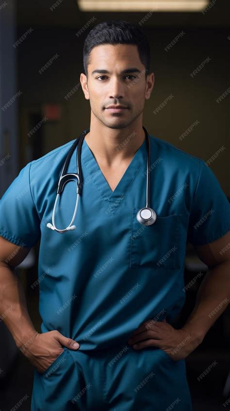 A Doctor With A Stethoscope On His Chest Premium Ai Generated Image