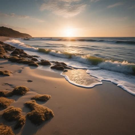 Seashore During Daytime Premium Ai Generated Image