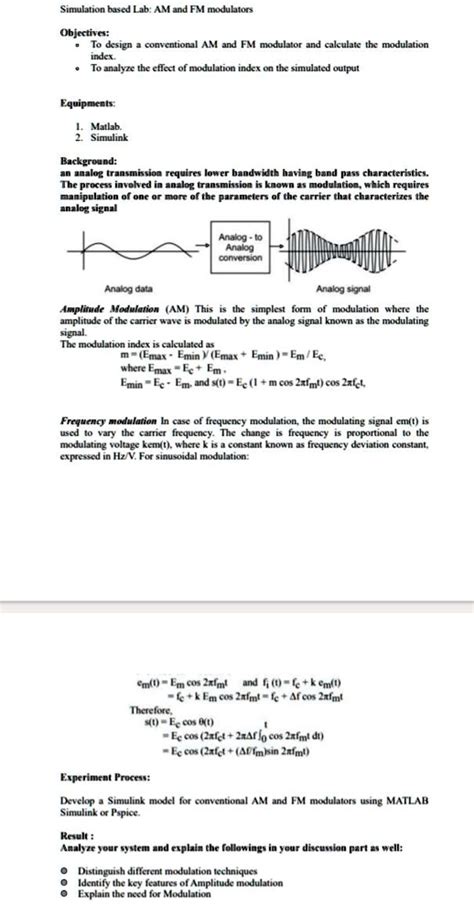 Solved Title Simulation Based Lab Am And Fm Modulators Objectives
