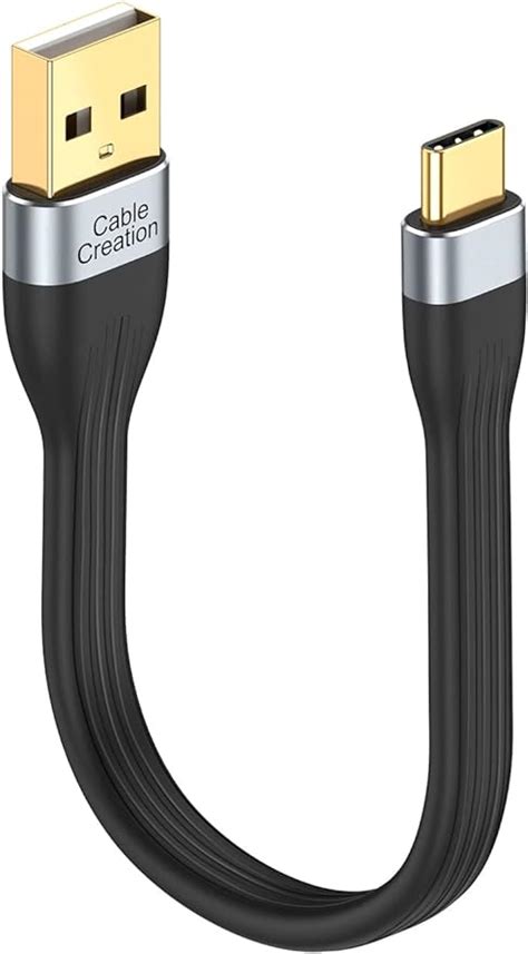Short Usb To Usb C Cable Inch Cablecreation Usba To Usbc Fast Charging Cord Short Usb C