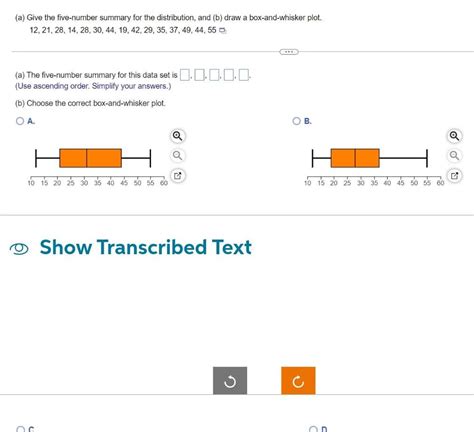 [answered] a give the five number summary for the distribution and b