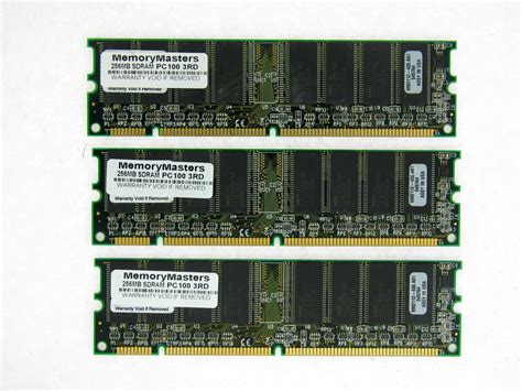 768mb 3x256mb Pc100 Dimm Sdram 168 Pin Non Ecc Spd Tested Ebay