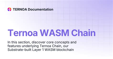 Ternoa Wasm Chain Ternoa Documentation