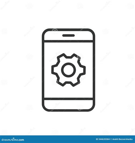 Phone Configuration Icon In Line Design Phone Configuration Settings Setup System