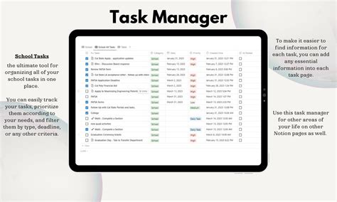 Notion School Dashboard School Calendar And Tasks Etsy
