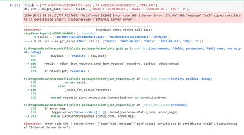 Unable To Connect To Eikon Api From Python Error Code 500 — Lseg