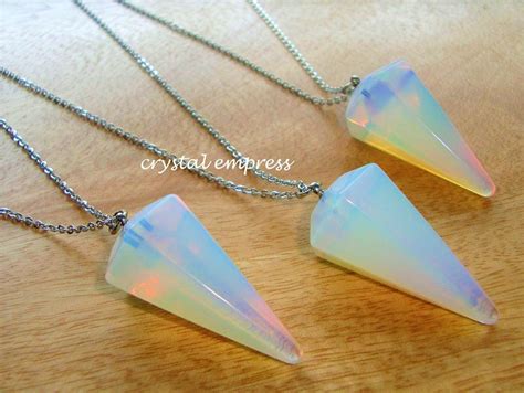 Opalite Crystal Pendulum Necklace Crystal Empress Feng Shui Store