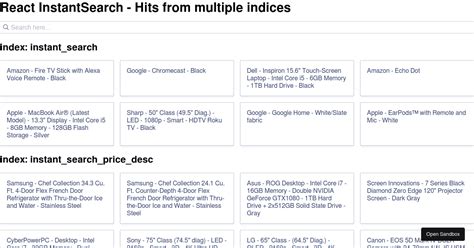 React Instantsearch Examples Codesandbox