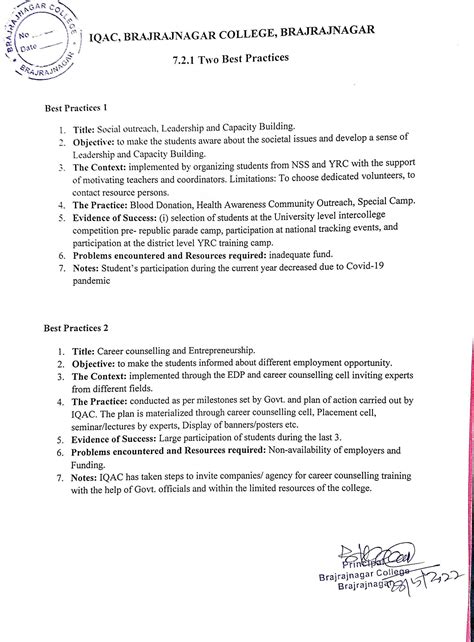 Iqac Documents Brajrajnagar College Brajrajnagar