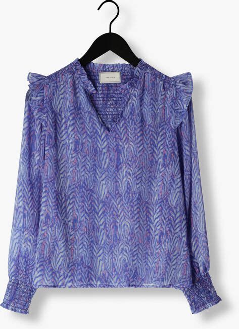 Blauwe Neo Noir Blouse Filja Swirl Mix Blouse Omoda