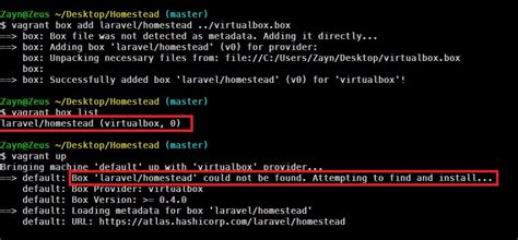 Vagrant Is Not Picking Up Laravelhomestead Box Stack Overflow