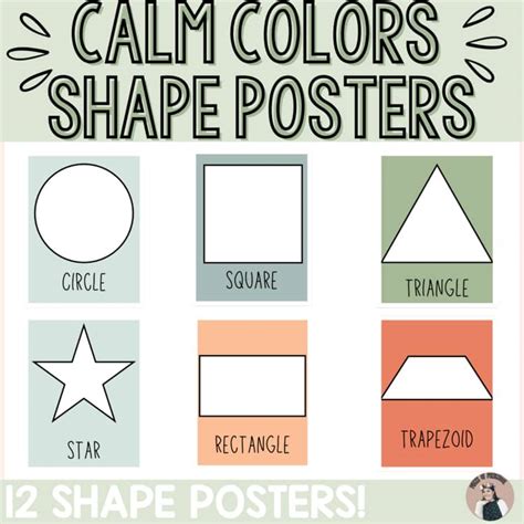 2d Shape Posters Calm Colors Classroom Decor Shape Posters Classroom Posters
