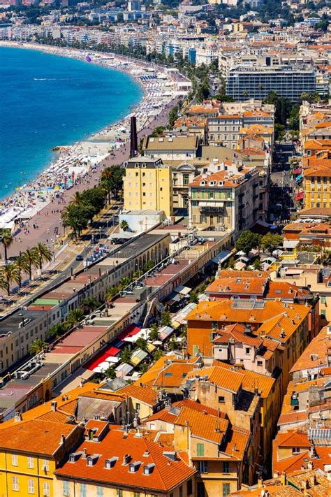 Nice Panorama With Vieille Ville Old Town District Promenade Des