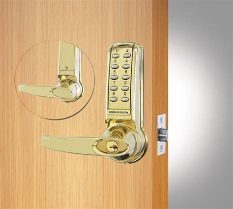 CODELOCKS CL4000 Electronic Digital Lock Tubular Mortice Latch PVD P Brass
