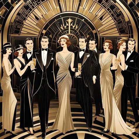 Art Deco Inspired Happy New Year Party Very Much People In House